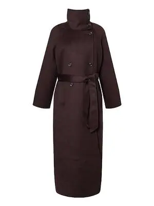 SAMSOE SAMSOE Sahanne Double-breasted Wool-blend Coat - Black Coffee