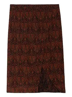 Zadig&Voltaire Julen Paisley-print Lace-embroidered Satin Midi Skirt - Black