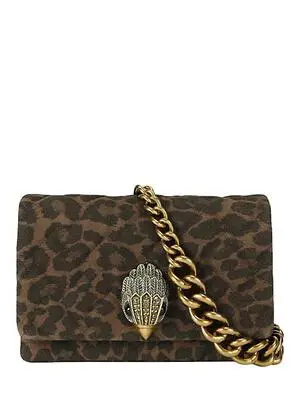 Kurt Geiger Mini Kensington Leopard Suede Cross-body Bag - Dk.brn Com