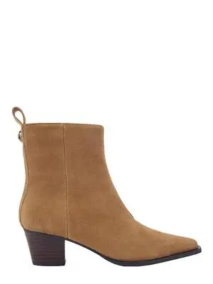 Kurt Geiger Mini Eagle Heeled Suede Ankle Boots - Tan Comb