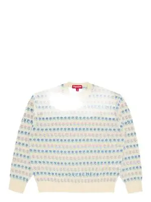 Supreme Floral Metallic Knit Sweater - Cream