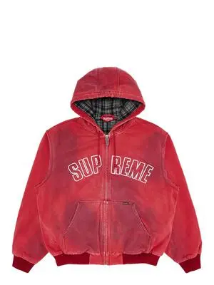 Supreme Reflective Arc Hooded Work Jacket - Red