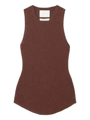 Citizens Of Humanity Akira Ribbed Wool And Cashmere-blend Tank - Brown