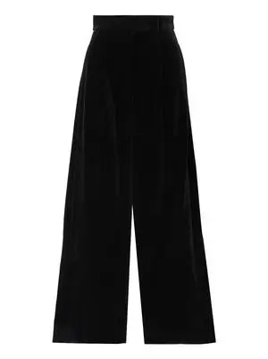 Max Mara Stretch-cotton Velvet Wide-leg Pants - Black