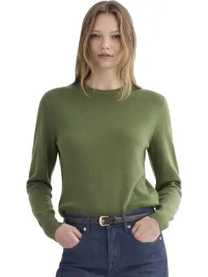 Everlane Cashmere Slim Crew Sweater Forest Green