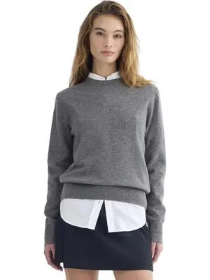 Everlane Cashmere Slim Crew Sweater - Heather Charcoal
