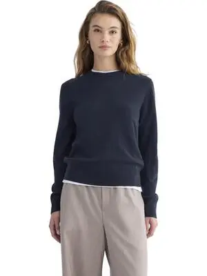 Everlane Cashmere Slim Crew Sweater Navy