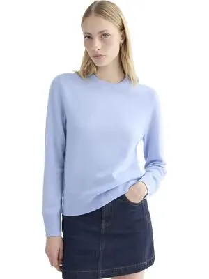 Everlane Cashmere Slim Crew Sweater - Open Air Blue
