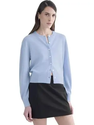 Everlane Cashmere Cropped Cardigan - Open Air Blue