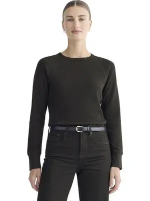 Everlane Slim-Fit Crew Neck Waffle Sweater Black
