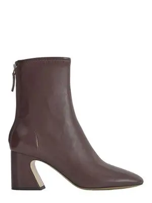 Everlane Leather Curved-heel Boots - Burgundy