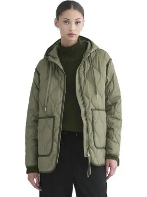 Everlane Renew Quilted Hooded Liner Lichen Green