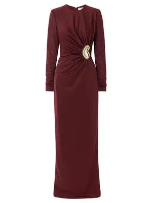 Rebecca Vallance Mischa Embellished Gown - Burgundy