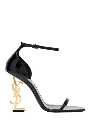Saint Laurent 110mm Opyum Patent Leather Sandals - Noir