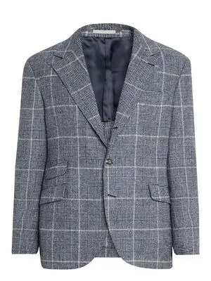 BRUNELLO CUCINELLI Overplaid Metal-button Sport Coat