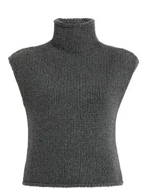 Khaite Sly Cashmere Turtleneck Top - Stone
