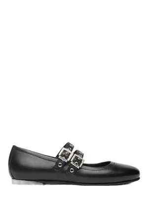 NEROGIARDINI Double Strap Ballet Flat Black
