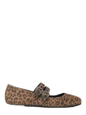 NEROGIARDINI Double Strap Ballet Flat Leopard