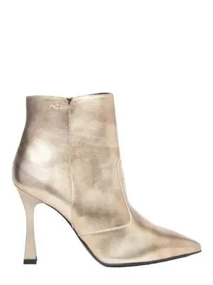 NEROGIARDINI Pointed Toe Ankle Booties - Gold