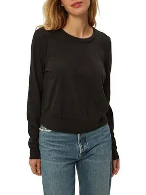 Michael Stars Long Sleeve Crop T-shirt - Black