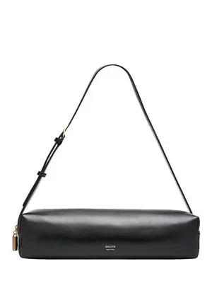 Khaite Kye Zip Leather Shoulder Bag - Black