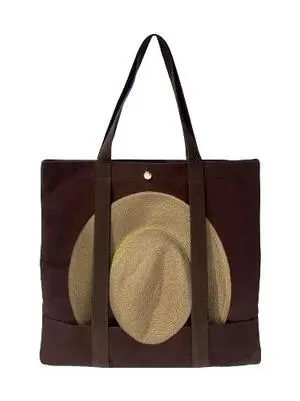 LASTELIER Parakalo Cotton Canvas Tote Bag Brown