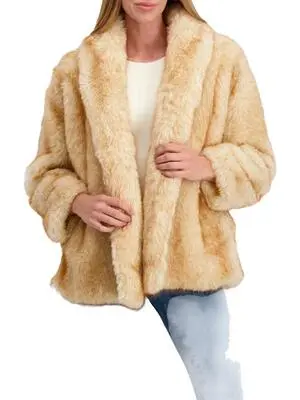 LYLA GRANT Fur-free Fox Jacket - Goldtone