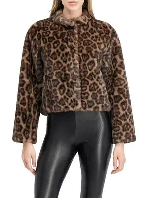 LYLA GRANT Fur-free Mink Collarless Jacket - Lprd Print