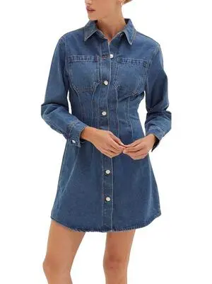 CRESCENT Denim Corset Mini Dress - Denim Blue