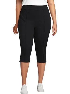 LANDS' END Starfish High Rise Pintuck Capri Pants - Black