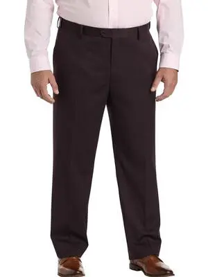 OAK HILL BY DXL Mini-striped Suit Pants - Burgundy