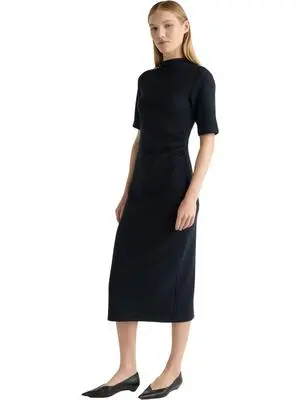 Modern Citizen Evie Ribbed Knit Jersey Dress - Navy