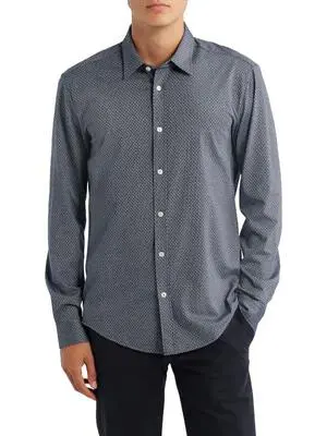 BOSS Roan Kent Slim Fit Button-up Shirt - Navy