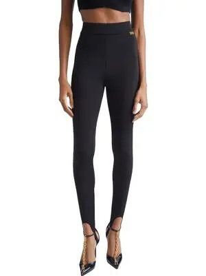 Balmain Zip Jersey Stirrup Leggings - Black