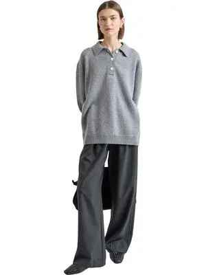 Almina Concept Polo Wool Sweater Grey