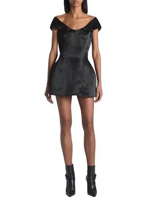 Alexander McQueen Satin Mini Cocktail Dress - Black