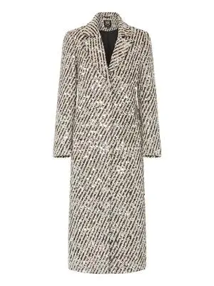 MILLY Wanda Sequins Stripe Coat - Ecru/black