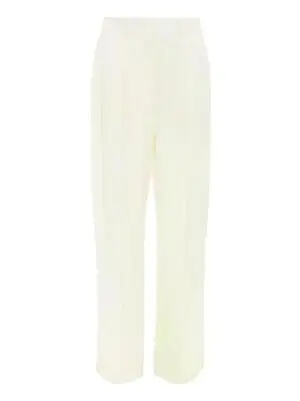 Victoria Beckham Pleated Wide-leg Trousers - Neutrals