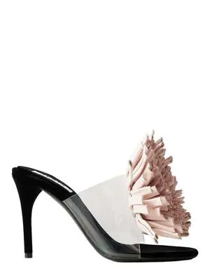 Alaïa Leather-trimmed PVC And Velvet Sandals Black