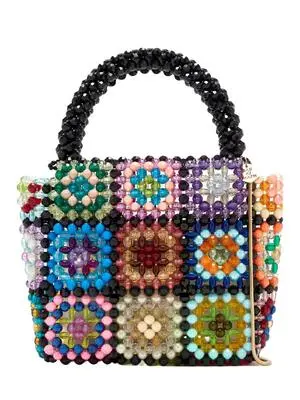 BAD AT MATH Beaded Patchwork Bag - Black