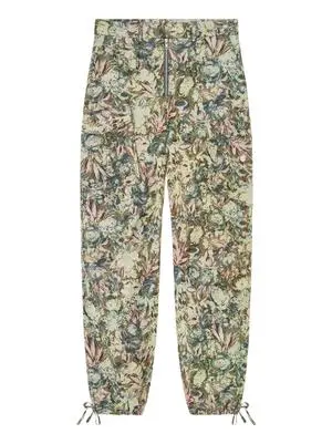 GANNI Floral-print Trousers - Neutrals