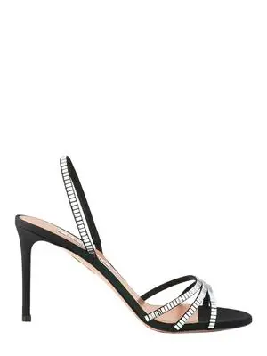 AQUAZZURA Crystal-embellished Slingback Sandals - Black