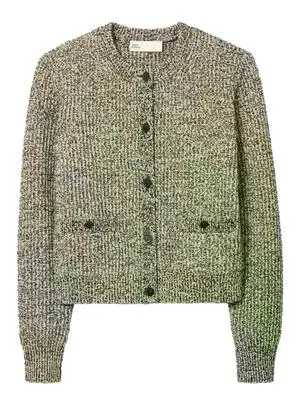 Tory Burch Tweed Cardigan - Neutrals