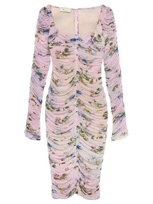 Blumarine Floral-print Midi Dress - Pink