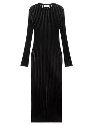 Blumarine Ribbed-knit Midi Dress - Black