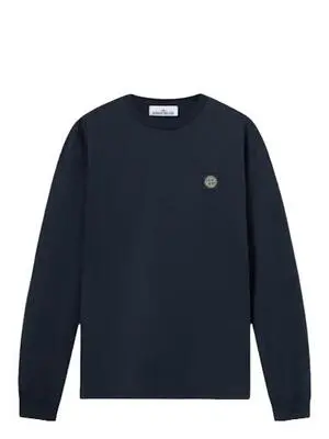 Stone Island 2100028 60/2 Cotton Jersey Slim Fit Long Sleeve T-shirt - Navy Blue