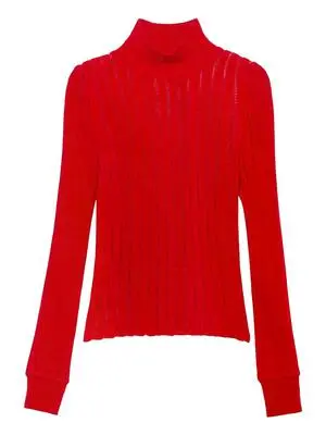 Blumarine High-neck Ribbed Sweater - Red