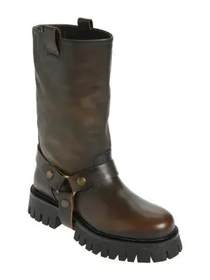 Golden Goose Kurt Moto Boots - Dark Brown/beige