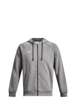Under Armour Rival Fleece Full-zip Hoodie - Castlerock Light Heather/white