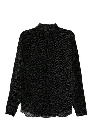 Giorgio Armani Geometric-print Shirt - Black